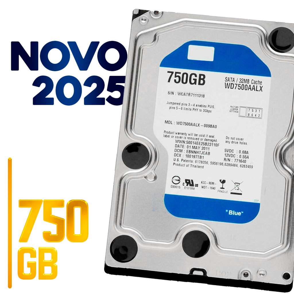 Super Hd 750gb Wd Blue Wd7500azex Pc/dvr/segurança | Shopee Brasil