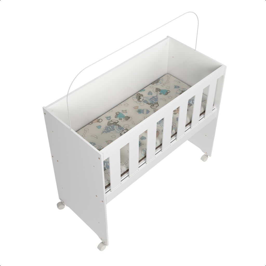 Mini Berço Moisés Multifuncional Rubi Branco com Colchão e Suporte de ...