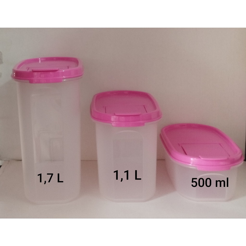Tupperware Kit Modular Oval Rosa 3 Peças ( 1,7 L - 1,1 L - 500 ml ...