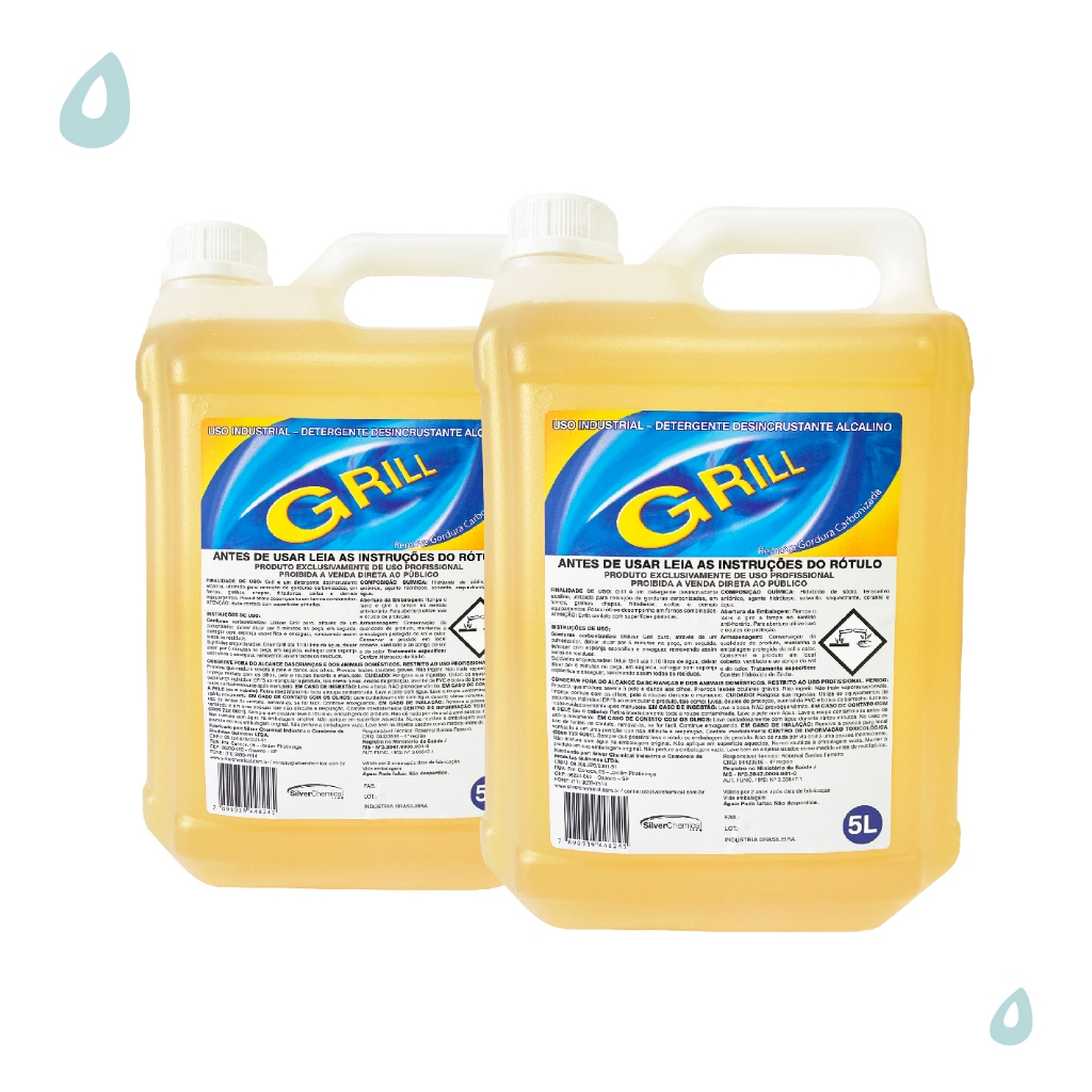 Kit 2 Grill 5L - Detergente Desincrustante Alcalino Limpa-Chapa para Fornos, Grelhas ...