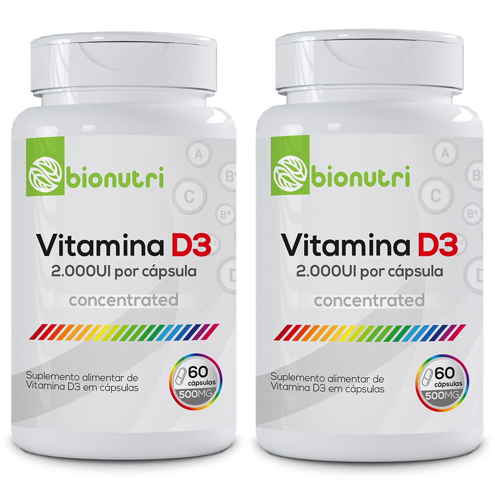 Kit 2x Vitamina D3 2.000UI Concentrado 60 Capsulas - Bionutri | Shopee Brasil