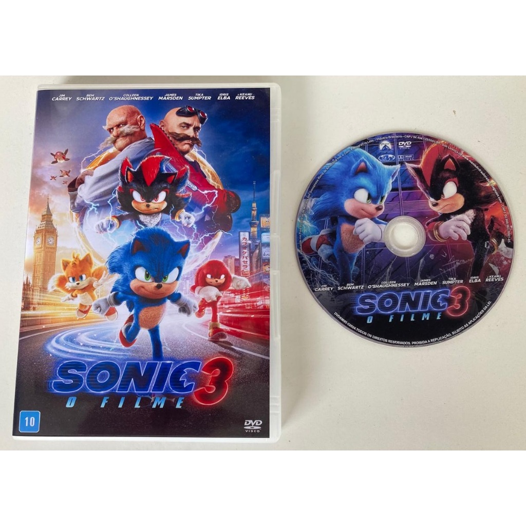 DVD - Sonic 3: O Filme - Dublado e Legendado | Shopee Brasil