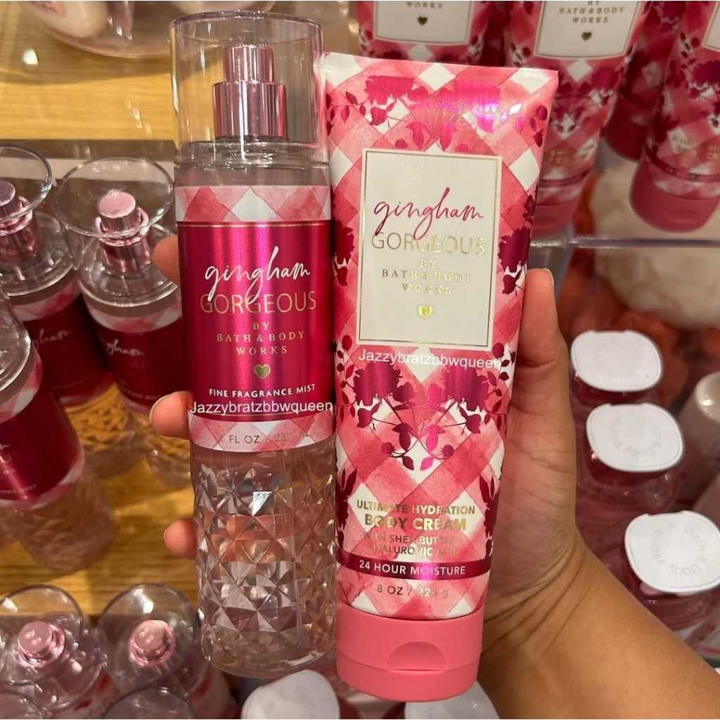 Bath & Body Works Gingham Gorgeous Loção Hidratante 236ml e Body Splash ...