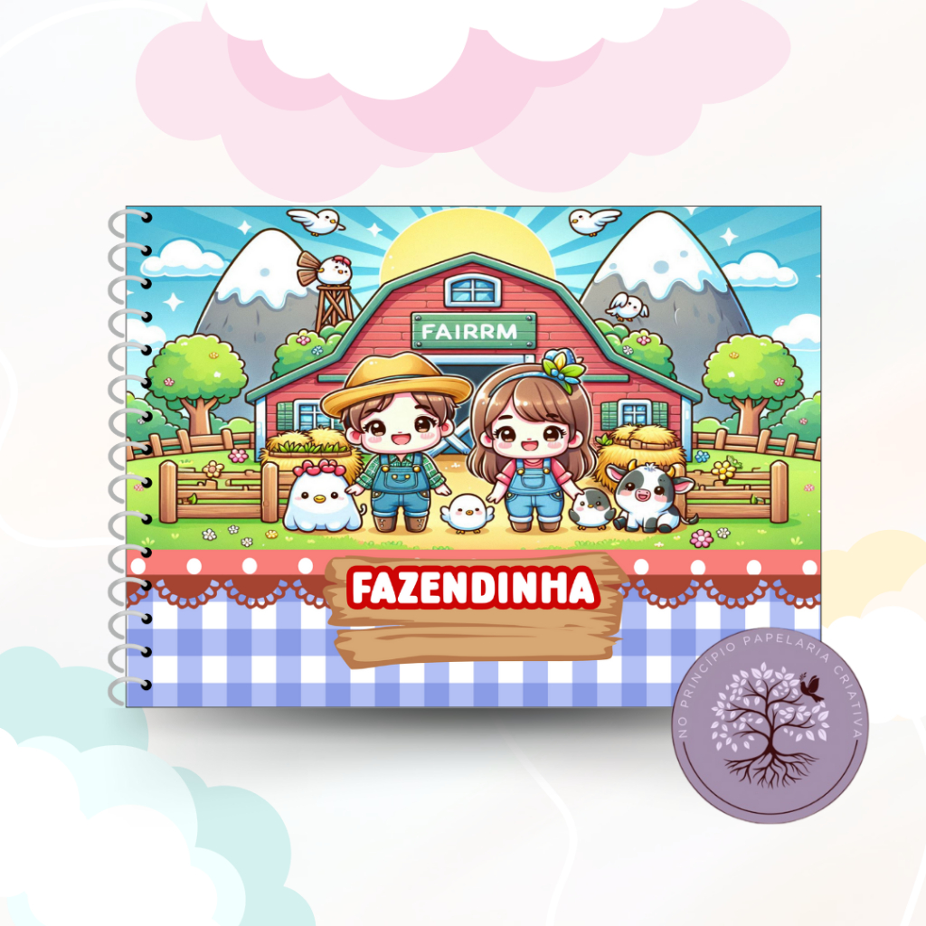 Livro para colorir - Fazendinha M ou G / 90g ou 120g / Capa Holográfica ou Plástica | Shopee Brasil