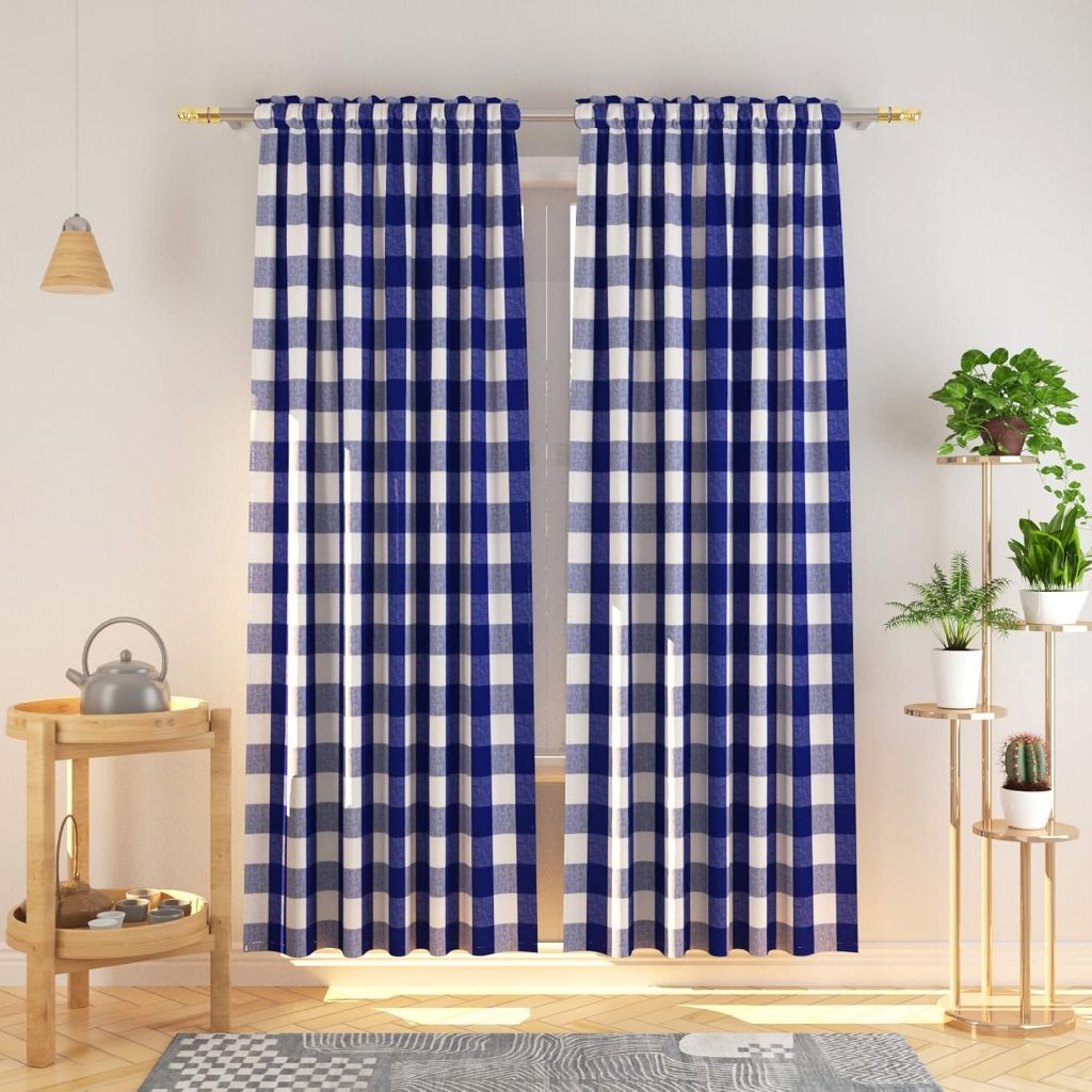 Cortina Xadrez AZUL MARINHO/BRANCO - 2,90M LARG. X 2,50M ALT.-TEC ...