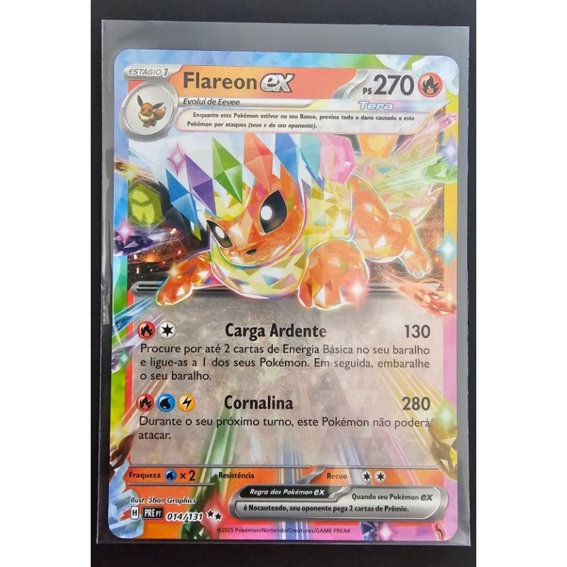 Carta Pokemon Flareon Ex 014/131 Evoluções Prismaticas | Shopee Brasil