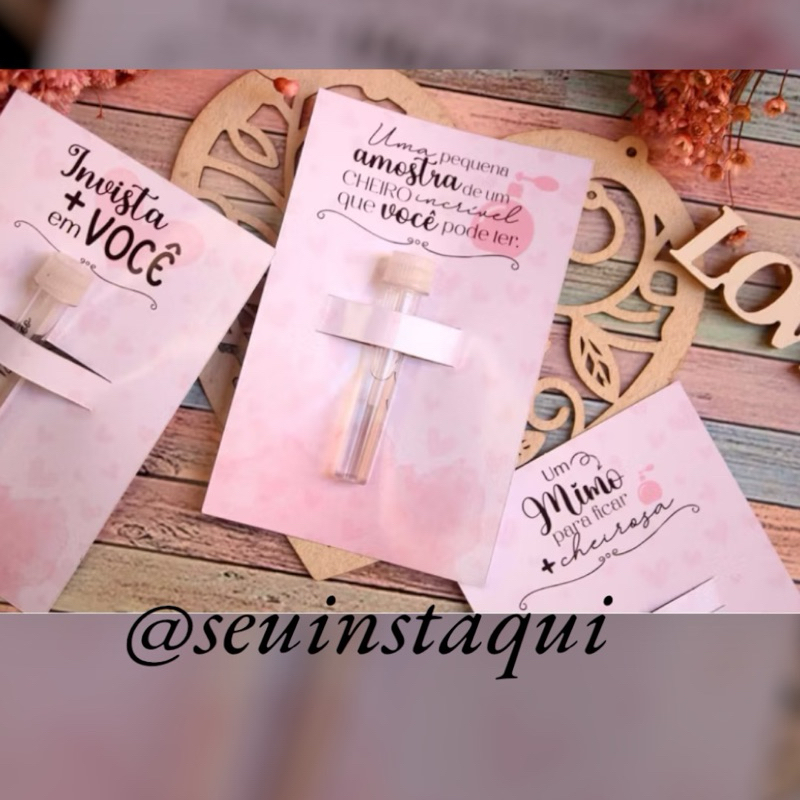 kit 25/50 Cards para amostras de perfumes PERSONALIZADO 10x7 com seu ...