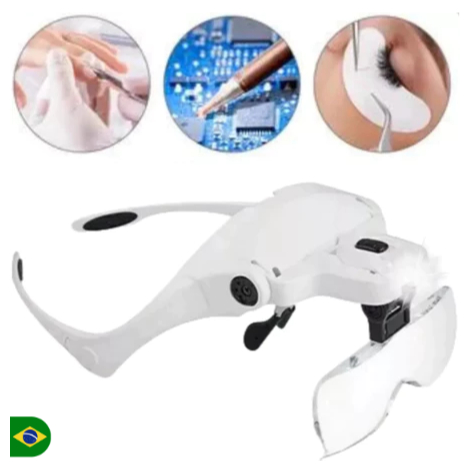 Óculos Profissional Lupa Aumento 5 Lentes Cabeça Eletronica oferta ...