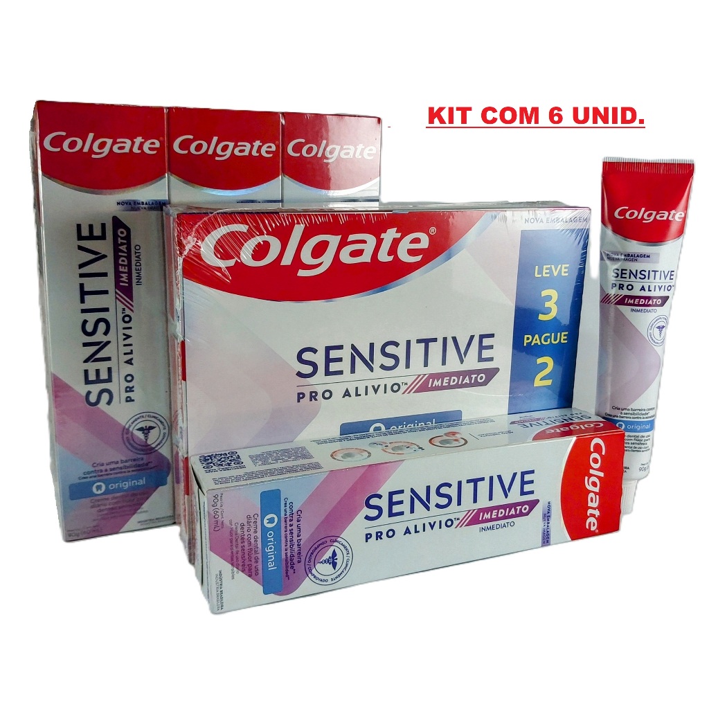 Kit Creme Dental Colgate Sensitive Pro-alívio 90g (06 unidades ...