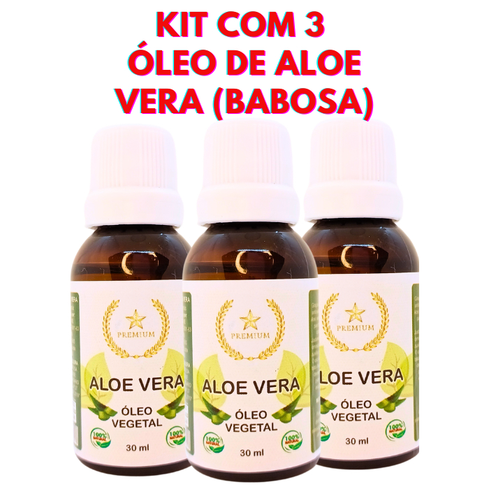 Kit 3 Óleo de Aloe Vera Babosa para Foliculite Cravos Espinha Óleo 100% Natural Vegetal 30ml ...