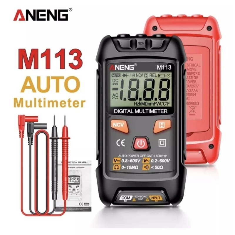Aneng M113 Multímetro Digital Automático Ac/dc Medidor De Resistência À Votagem NCV | Shopee Brasil