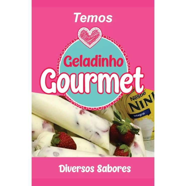 BANNER ARTE PRONTA - TEMOS GELADINHO GOURMET | Shopee Brasil