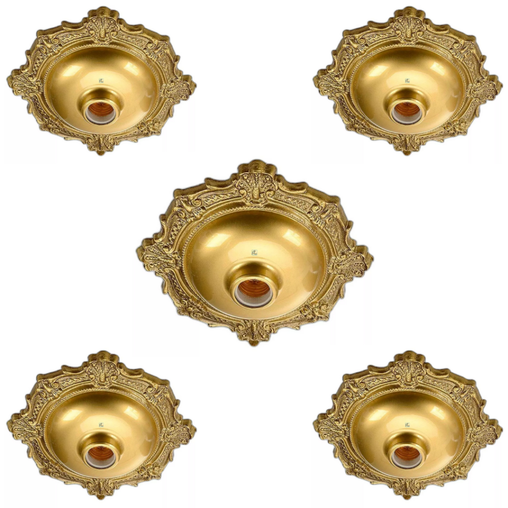 KIT 5 UNIDADES PLAFON PVC PAVILONIS BVC BRONZE DECORATIVO | Shopee Brasil