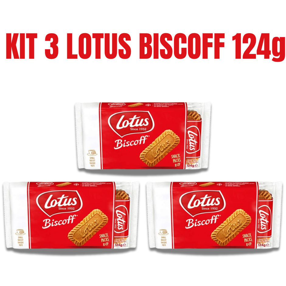 Kit 3 Pacotes Biscoito Bolacha Lotus Biscoff 124g Bolacha Belga ...