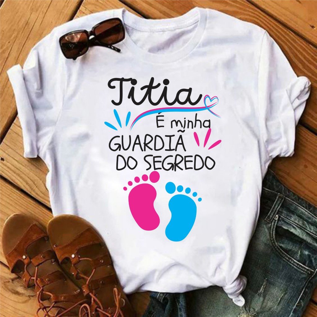 Camiseta Personalizada Titia/Titio/Prima,Vovó , Guardia do Segredo ...