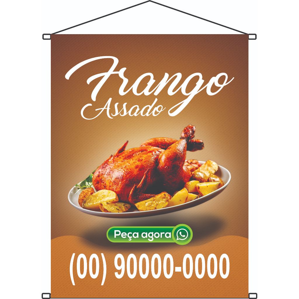 BANNER FRANGO ASSADO EM LONA 80X60 COM ARTE PRONTA | Shopee Brasil