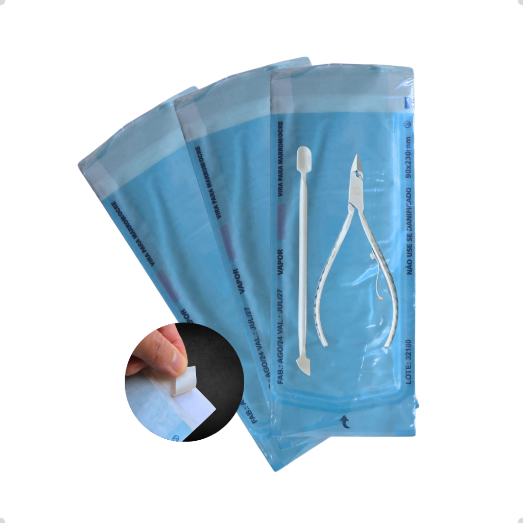 Envelope 9x23cm Autoclave Esterilização Auto Selante Papel Grau ...