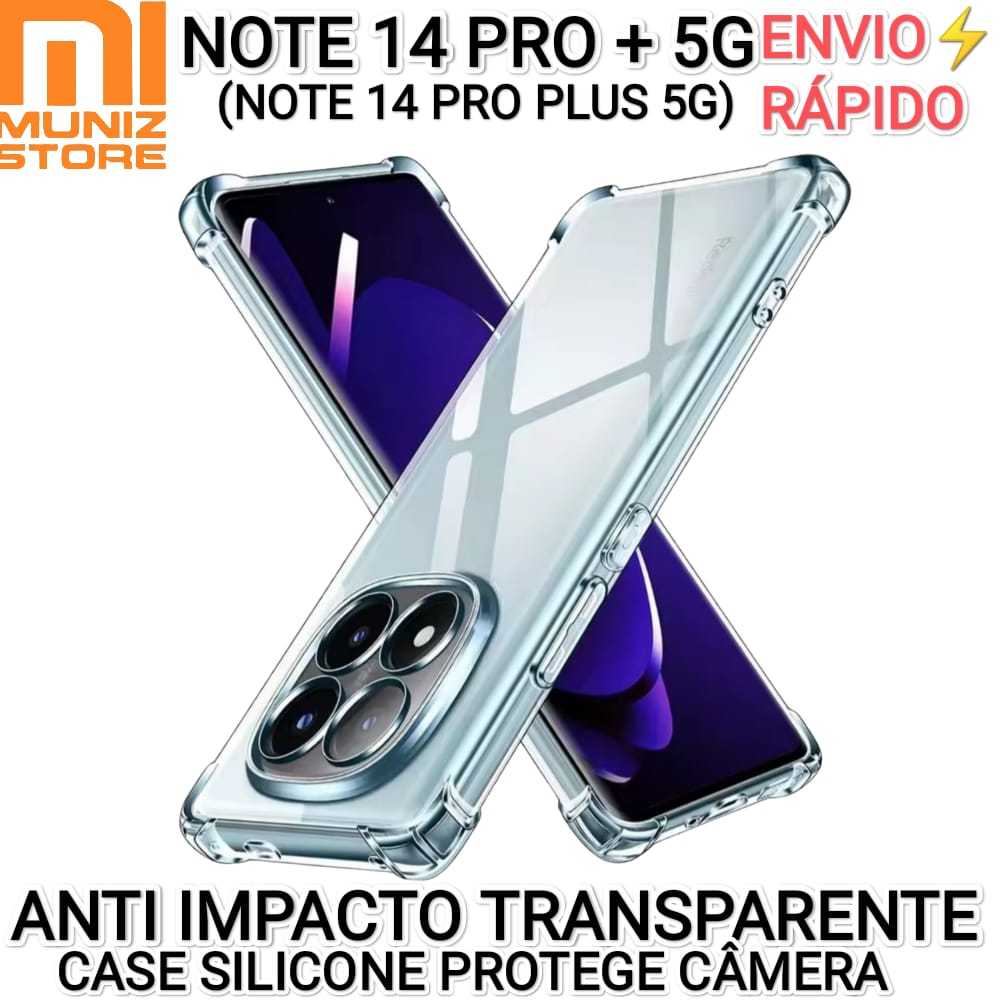 Capa Redmi Note 14 Pro + 5G (Plus) Case Xiaomi Anti Impacto Transparente Capinha Silicone ...