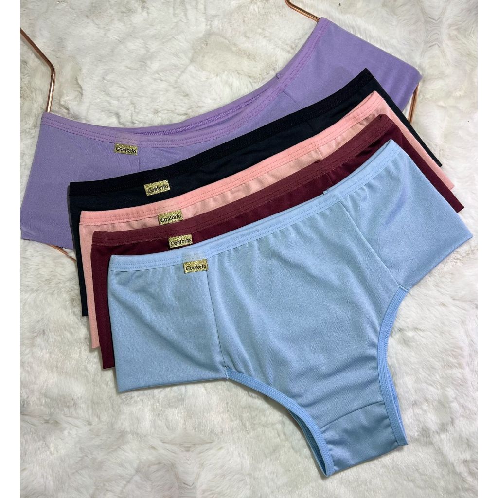 Kit 5 Calcinha Pala Dupla Cós Alto Pós Parto Reforçada Segura Barriga ...