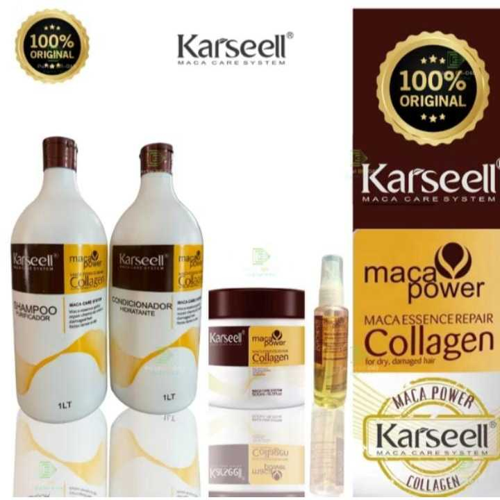 Kit Máscara Karseell 500g + 1 Shampoo 1l + 1 Condicionador Karseell 1l ...