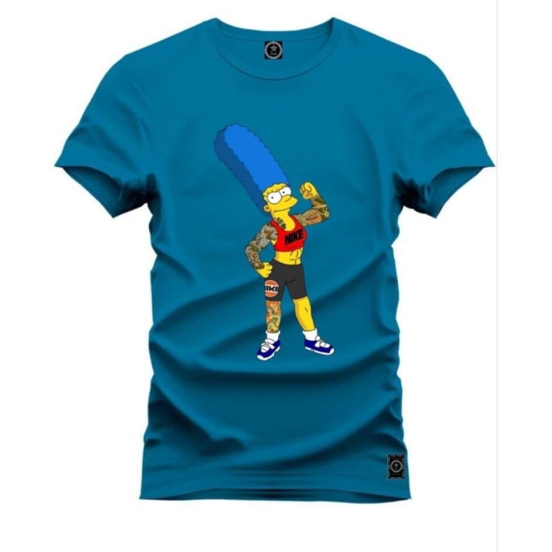 camiseta unissex plus size marge Simpson tatoo forte meme manhã 100% ...