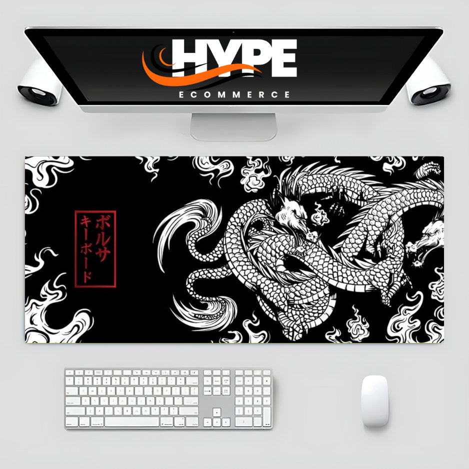 Mouse Pad Dragão Chines Japones Grande 90x40 Qualidade Full HD Em Couro ...