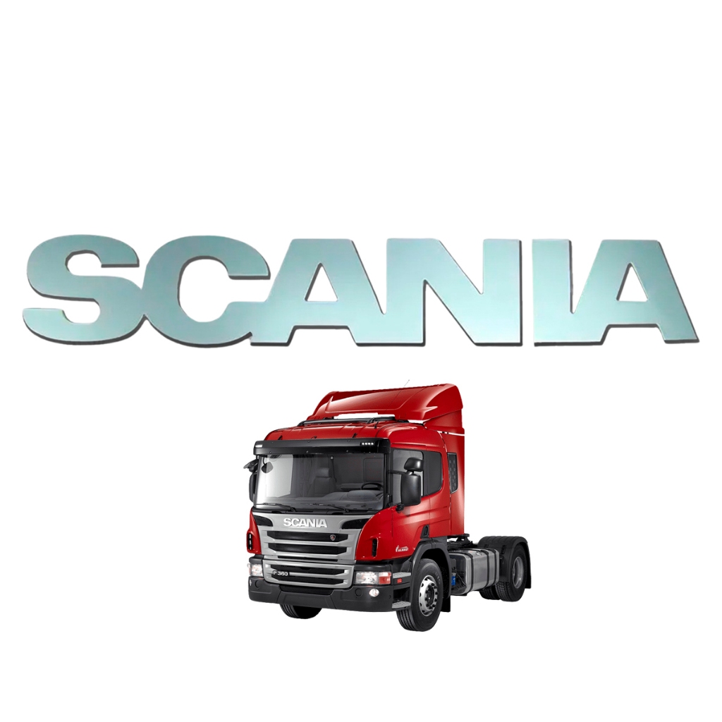 Emblema Da Grade Frontal Scania S5 Cabines P - Em Plástico Cinza ...