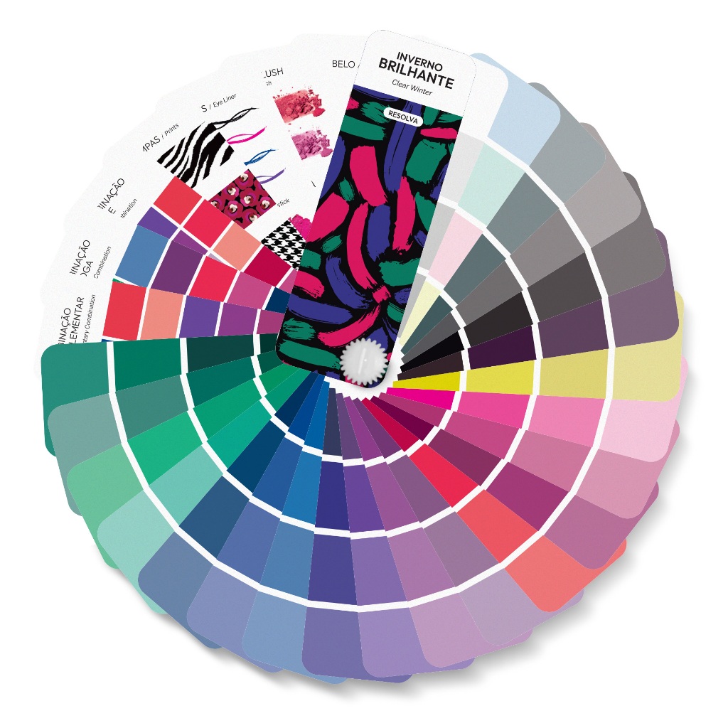 Cartela Paleta De Cores Coloração Pessoal Mini | Inverno Brilhante ...