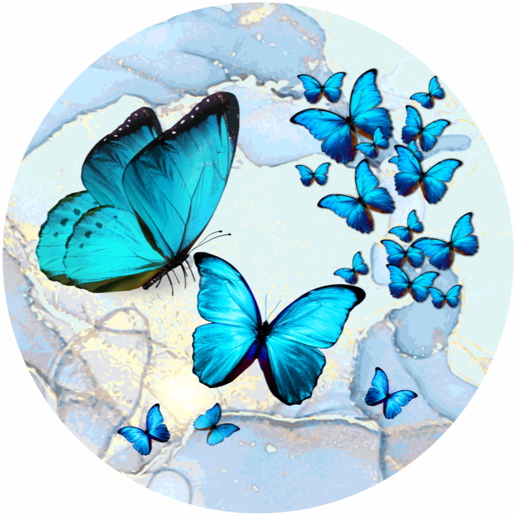 Painel Borboletas Redondo 1,50 x 1,50 Em Tecido Sublimado C/Elástico | Shopee Brasil