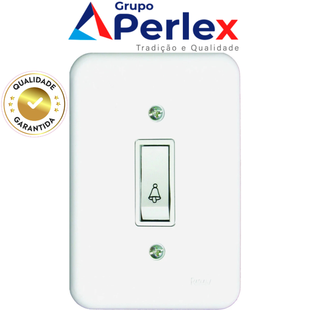 Interruptor Pulsador 1 Tecla Campainha 10A / 250V Branco Perlex ...