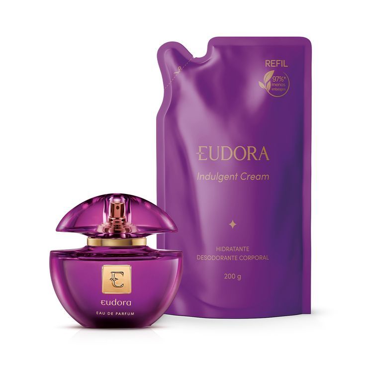 Combo Eudora Roxo EDP: Eau de Parfum 75ml + Refil Creme Hidratante ...