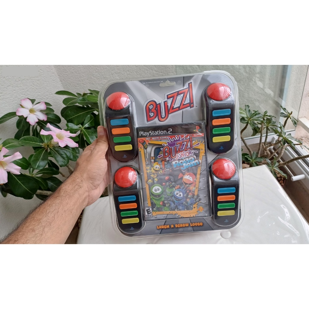 Kit Buzz! Jr. Robo Jam + Controles Ps2 Completo Lacrado Raro | Shopee ...