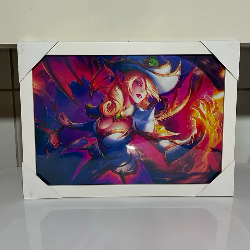 Quadro League of Legends Morgana - Moldura Branca - A4 21x30cm - Com ...