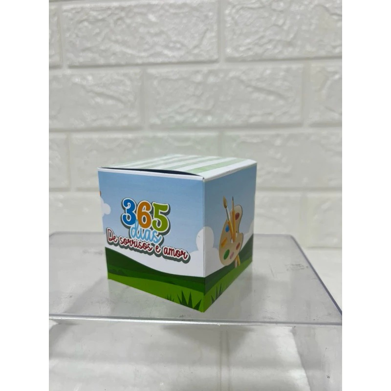 Caixa Cubo Personalizada 365 SORRISOS - Caixinhas Personalizadas - Aniversário - Lembrancinhas ...