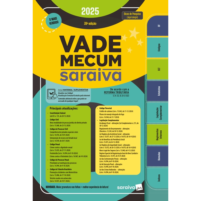 Vade Mecum Saraiva Tradicional - 39ª' Edição 2025 | Shopee Brasil