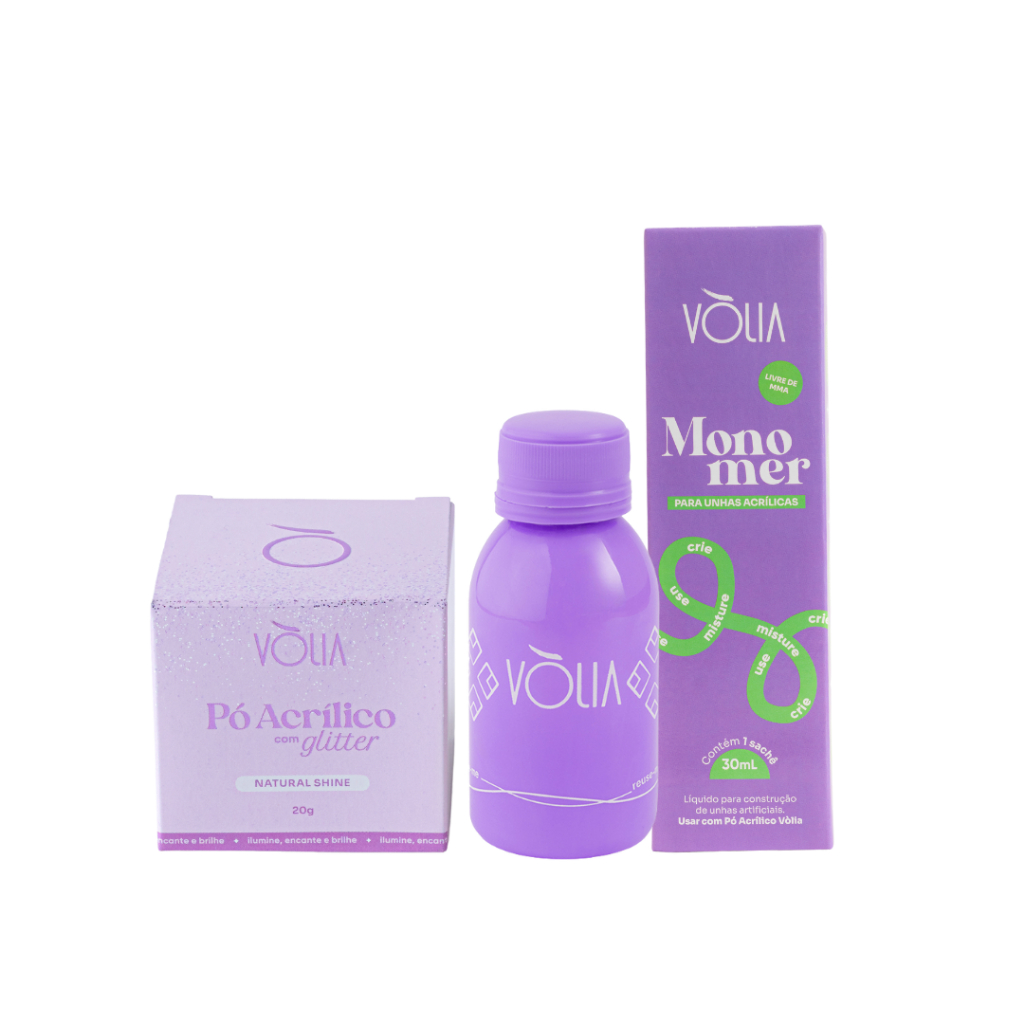 Kit Pó Acrílico Com Glitter Monomer Pote Monomer Vòlia | Shopee Brasil
