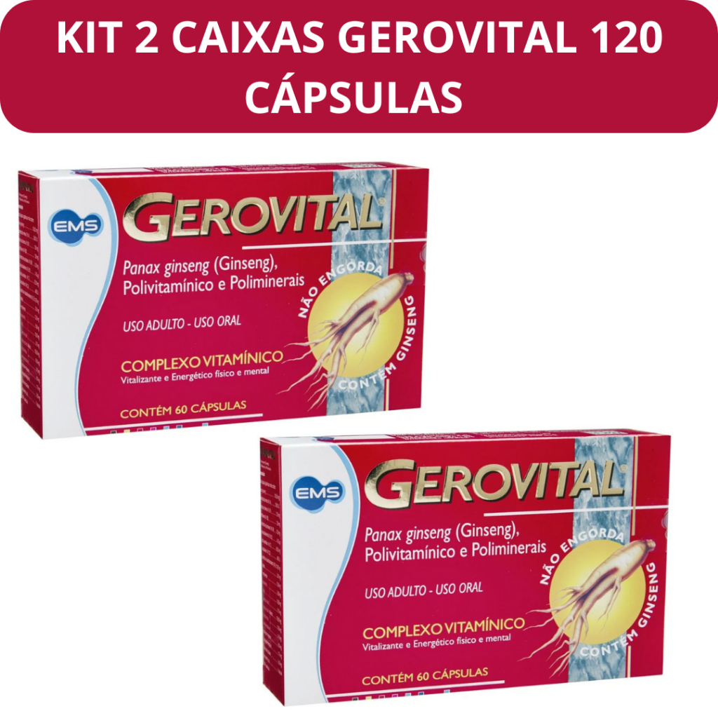 Kit 2 caixas Gerovital 120 Cps Complexo Vitamínico Mineral ...