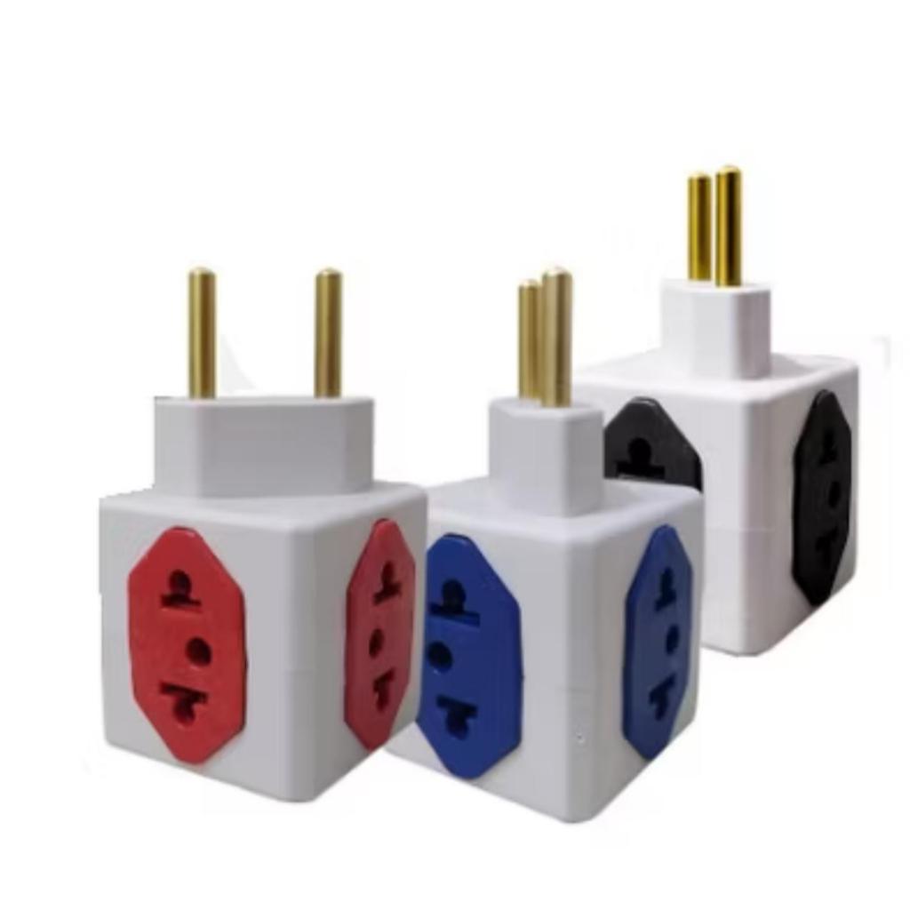 Kit Adaptador T Benjamim Cubo 3 Unidades 4 Entradas | Shopee Brasil