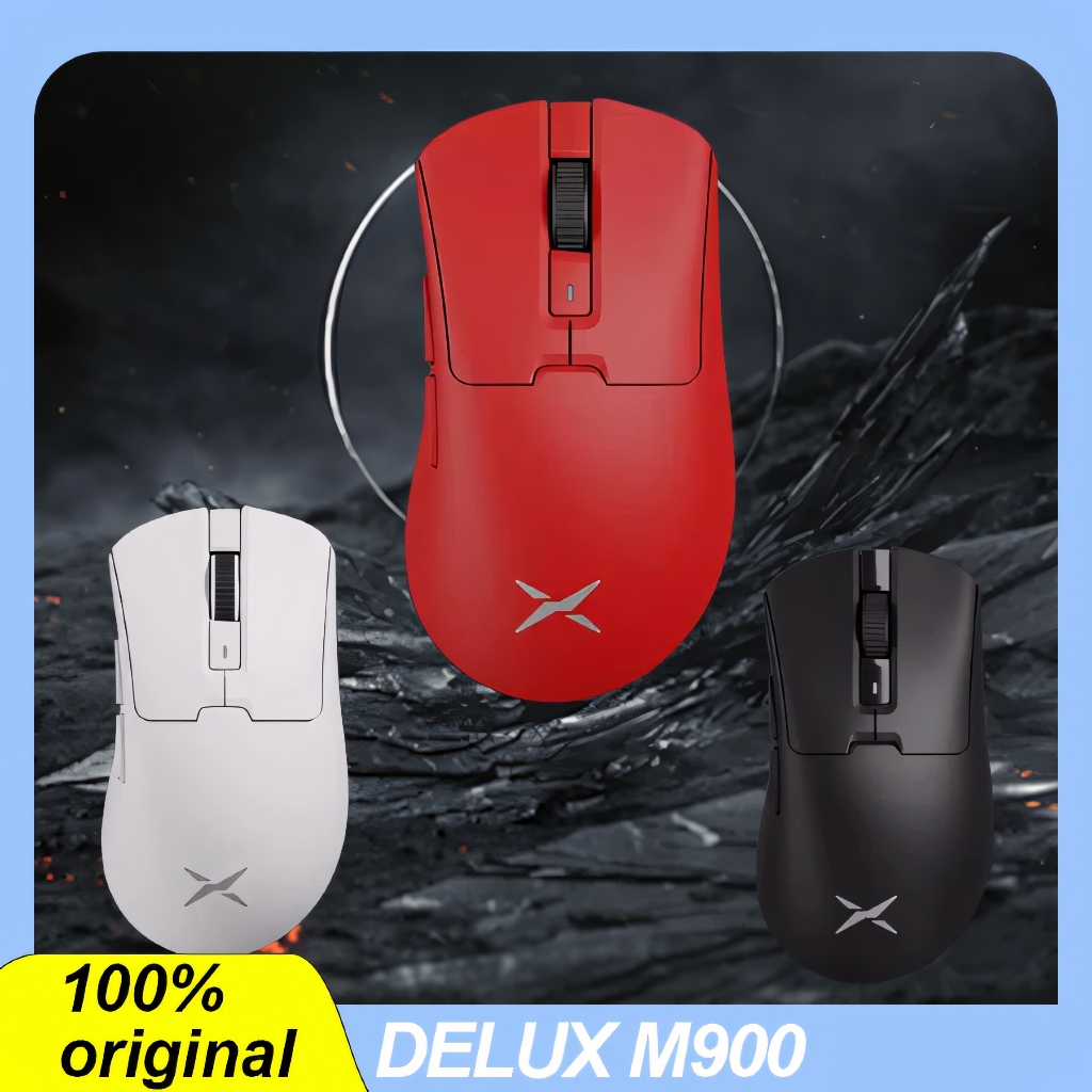 Mouse Gamer Delux M900 Pro Sem Fio, PAW3395 8000hz, Ergonômico + Doca ...