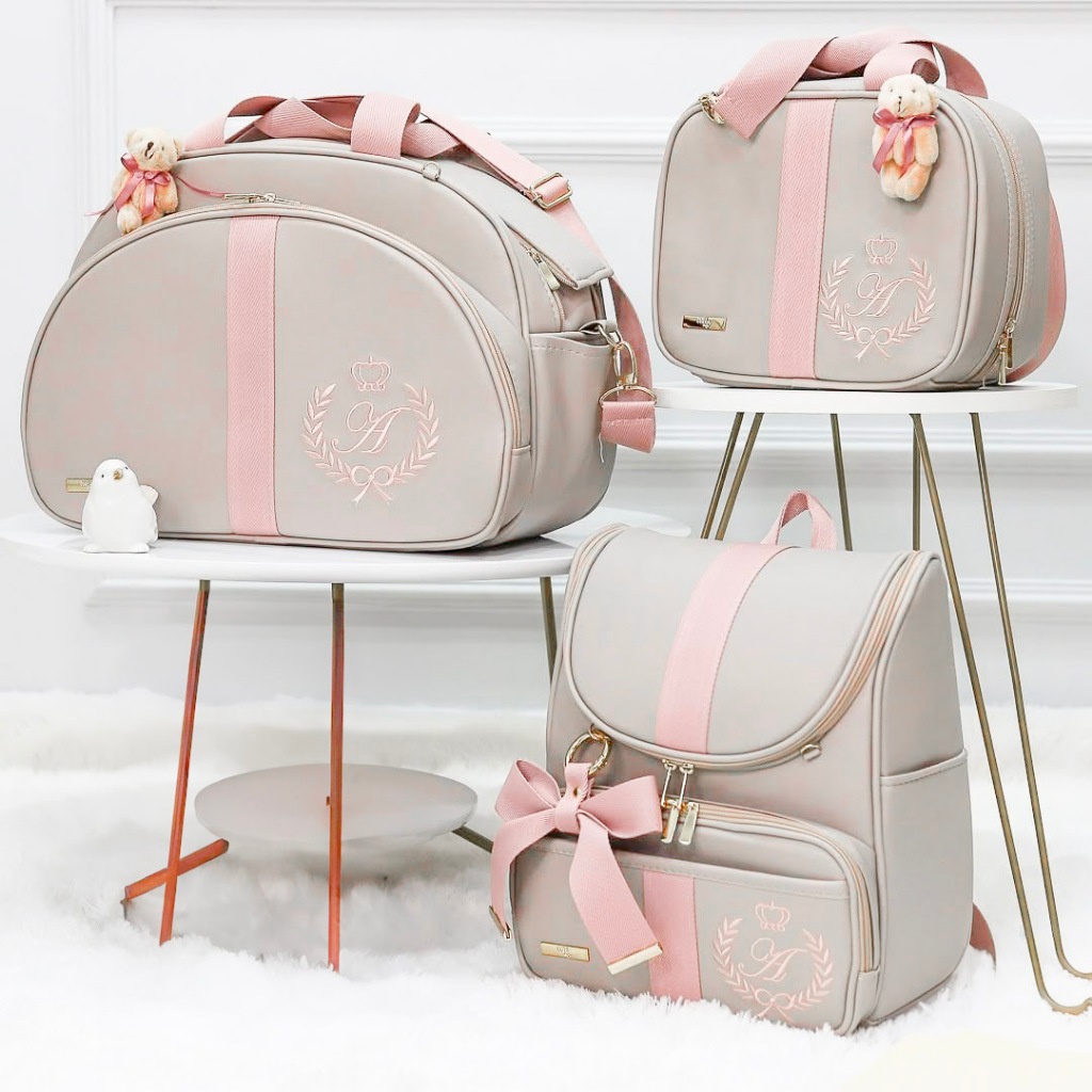 Kit Maternidade 3 Peças Duas Bolsas e Mochila Personalizado Térmica ...