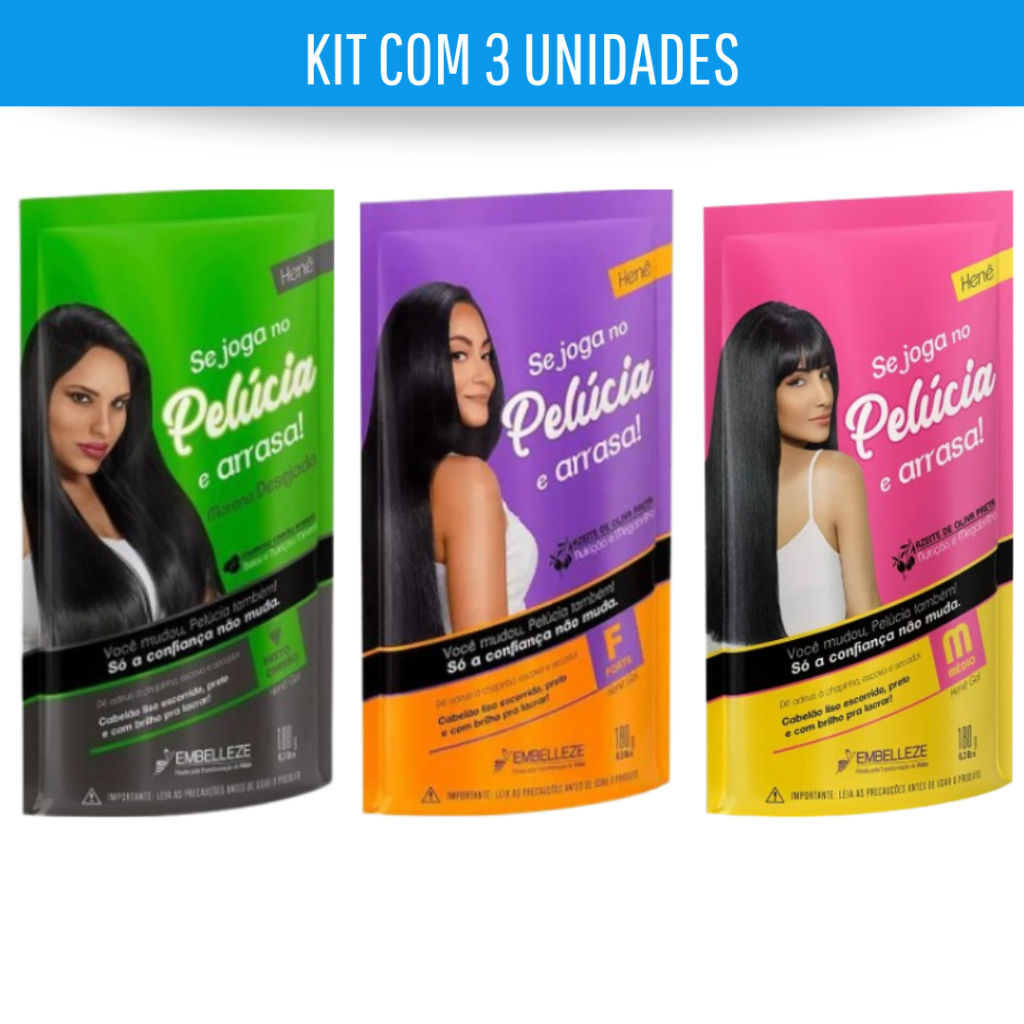 Kit 3 Henê Pouch Pelúcia 180g | Shopee Brasil