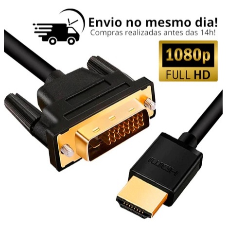 Cabo Dvi-d 24+1 Dual Link x Hdmi Macho Bidirecional Emborrachado Com Filtro 23342 | Shopee Brasil