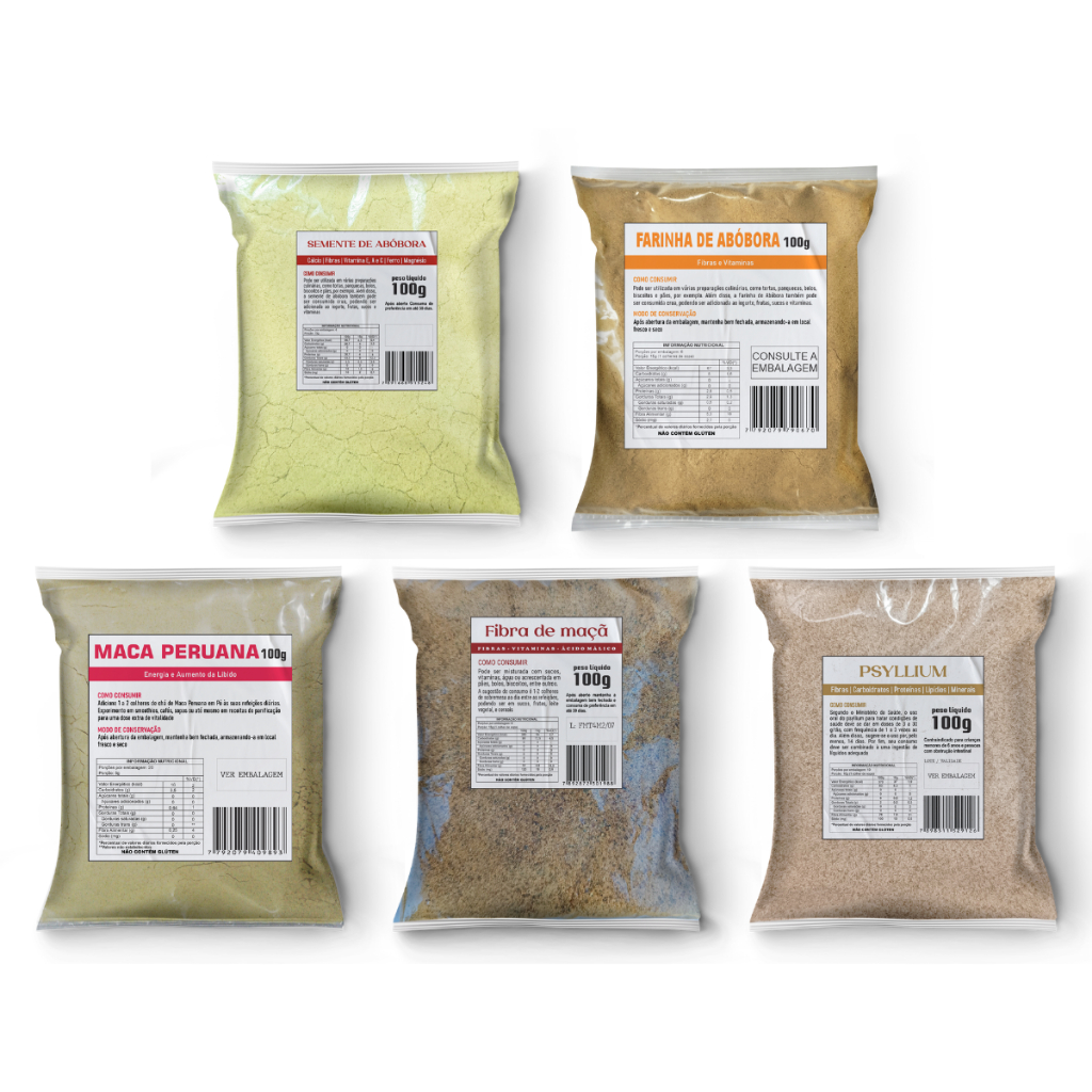 Semente de Abóbora, Farinha de Abóbora, Maca Peruana Vermelha, Fibra de ...