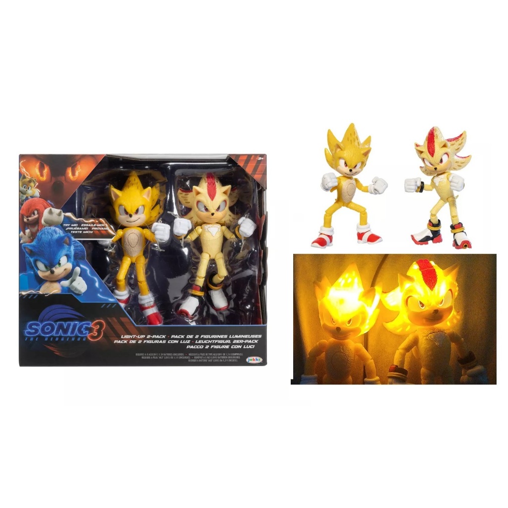 Figura Super Shadow E Super Sonic 3 O Filme Com Led Jakks | Shopee Brasil