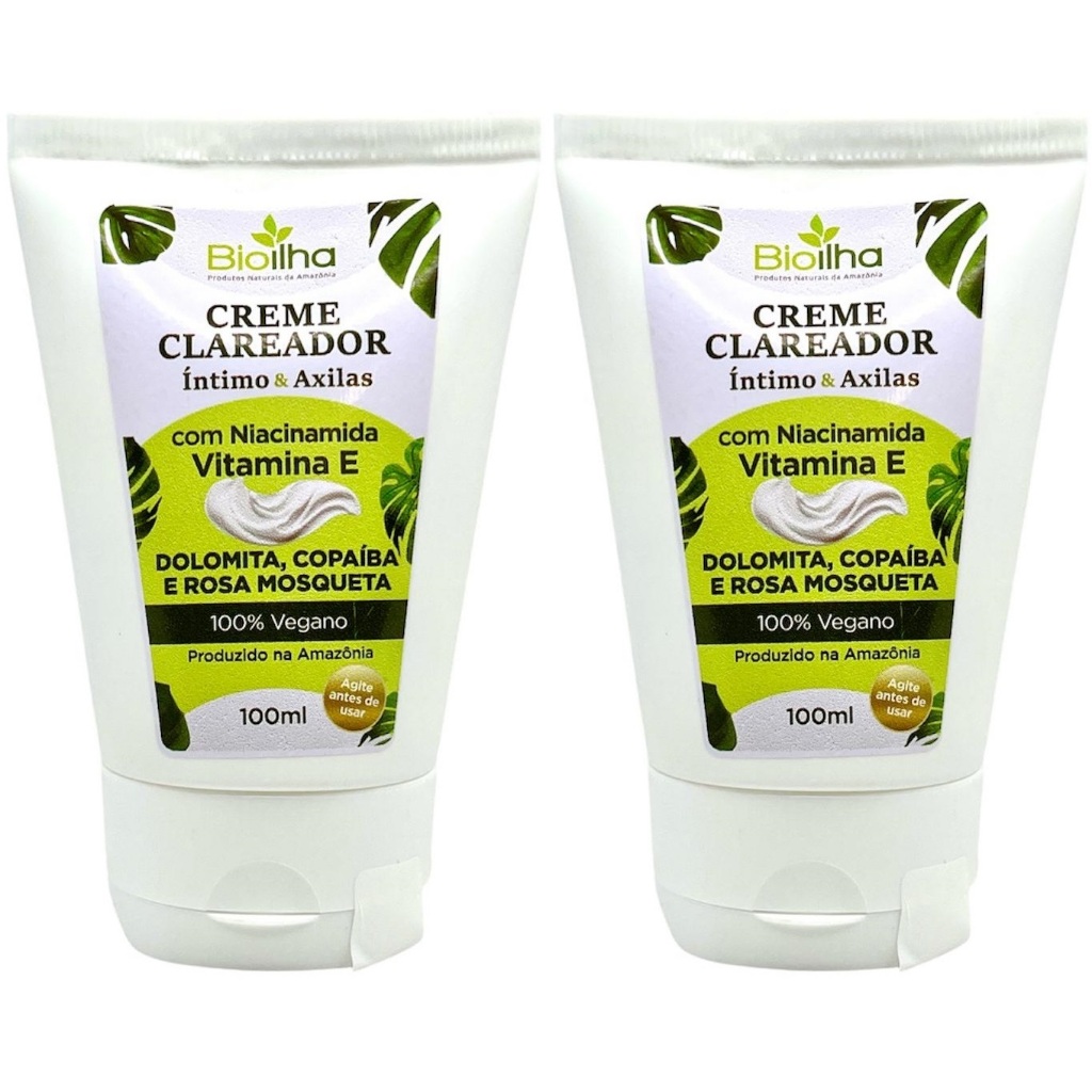 Kit 2 Creme Clareador íntimo de Axilas e Virilhas 100ml - Bioilha ...