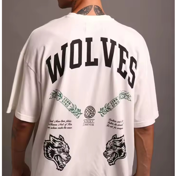 Camiseta Básica Chamativa Algodão Wolves Gym Fitness MMXV Forever ...
