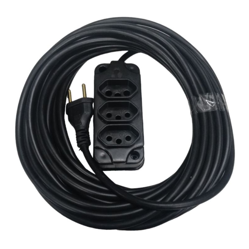 EXTENSÃO ELÉTRICA CABO PP 2X1.5MM 20 METROS BIVOLT PLUG 2 PÓLOS 10A BARRA TOMADA TRIPLA PARA 10A ...