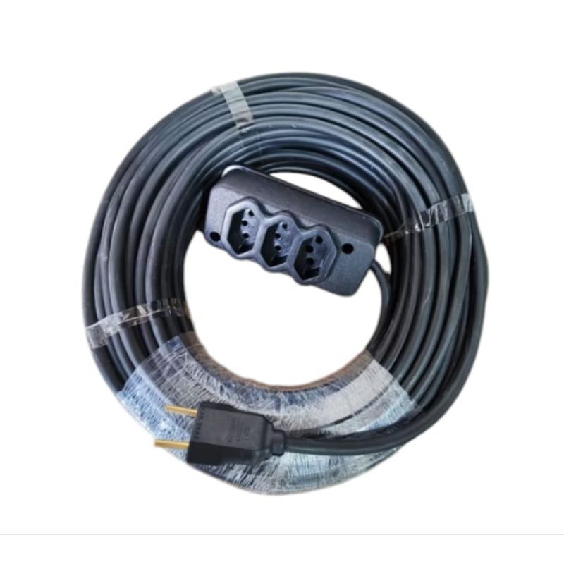 EXTENSÃO ELÉTRICA 10 METROS CABO PP 2X2,50MM PLUG 2 PÓLOS 10A BARRA 3 CAVIDADES PARA 10A E 20A ...