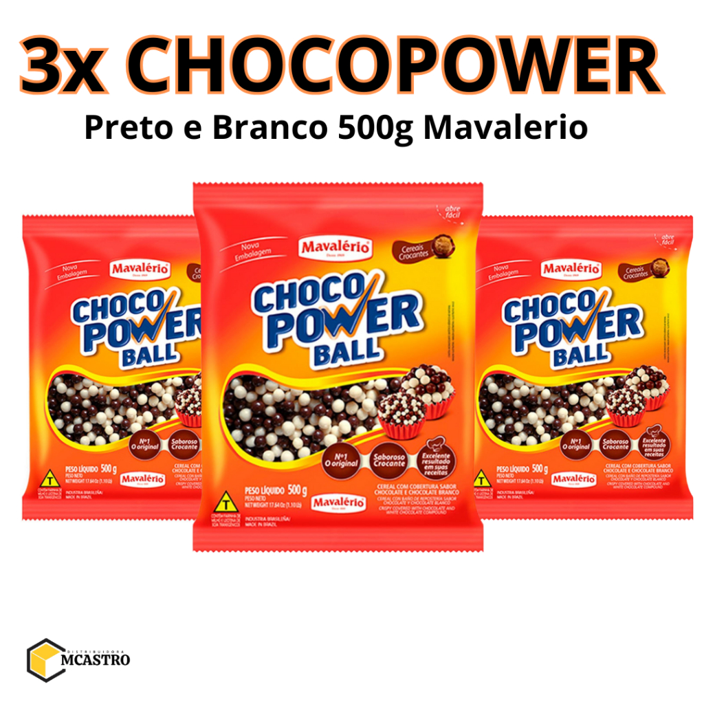 KIT 3X CHOCO POWER 500G MAVALERIO - BOLINHA MEDIA - PRA AÇAI E SORVETES ...