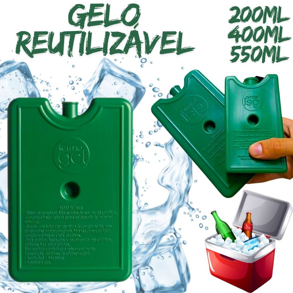 Gelox Gelo Reutilizavel Mini200ml Pequeno 400ml Grande 500ML Gelo ...